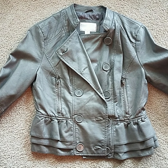 Xhilaration | Jackets & Coats | Nwt Ruffle Peplum Faux Leather Jacket ...